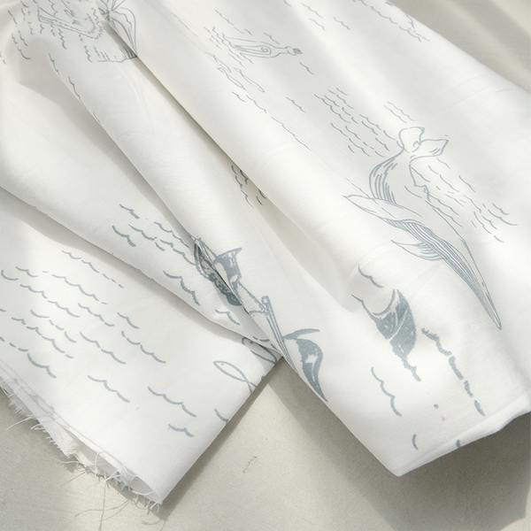 New Lyco Poplin | Pattern Of The Sea Sky Blue